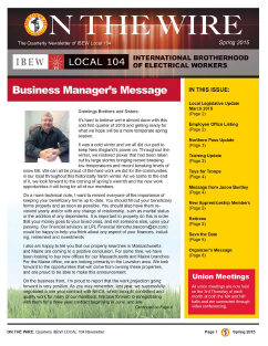 Newsletters | IBEW Local Union 104