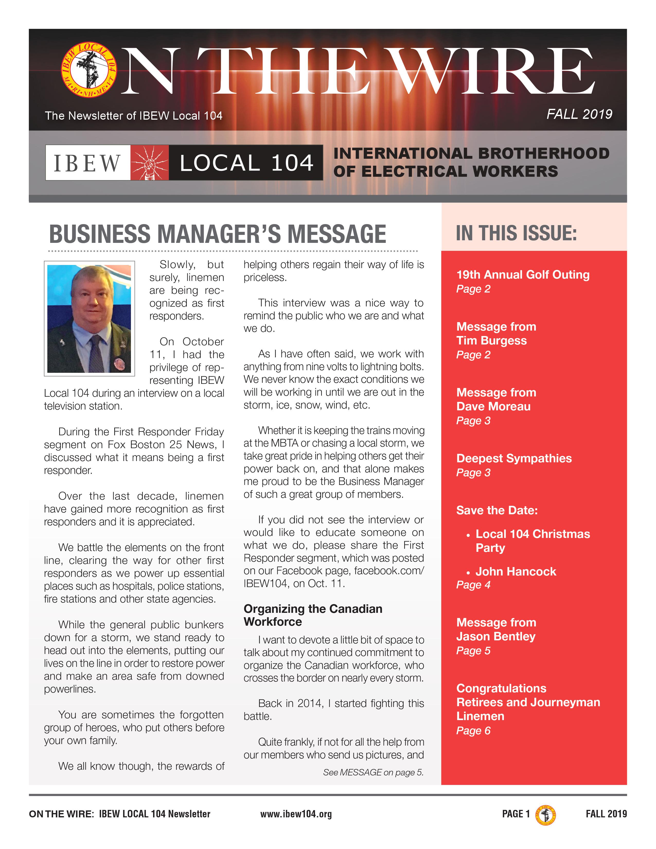 Newsletters | IBEW Local Union 104